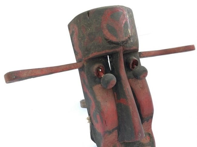 TRIBAL ARTICULATED MASK Bidayuh Dayak Borneo Wall Hanging