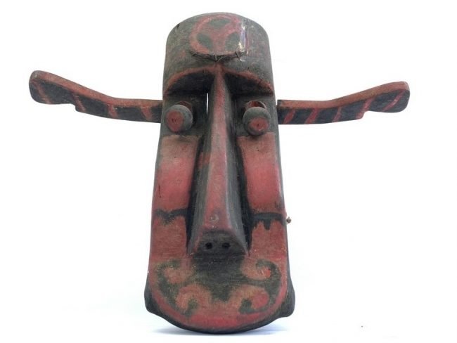 TRIBAL ARTICULATED MASK Bidayuh Dayak Borneo Wall Hanging