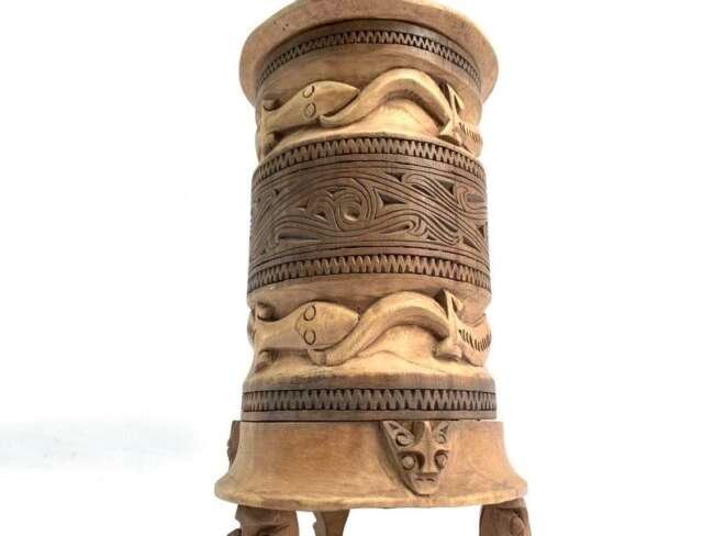 INDONESIAN BOX Tribal Container Jar Oceanic Art Statue Sculpture